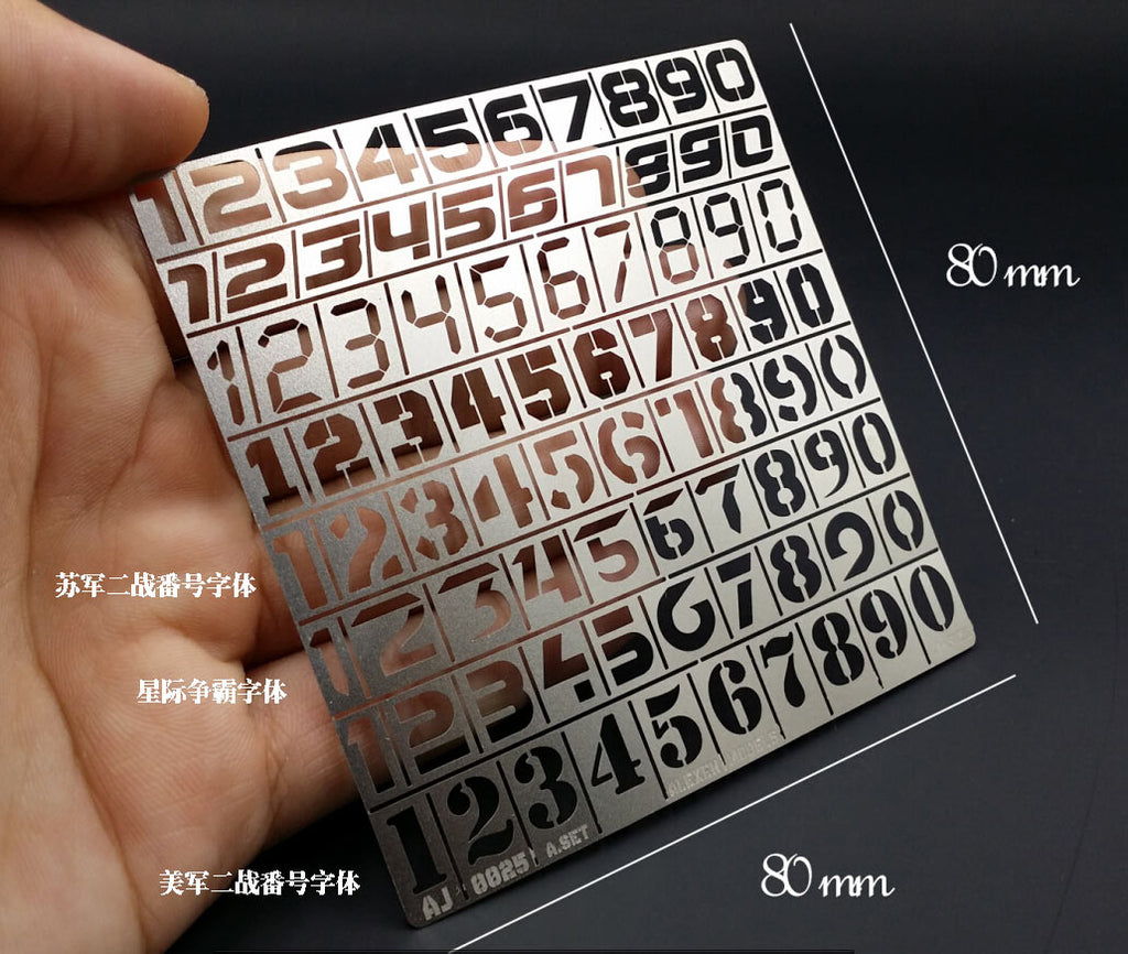 1/35 Gundam/AFV Number Airbrush Template Stencil A – HOBBYColours