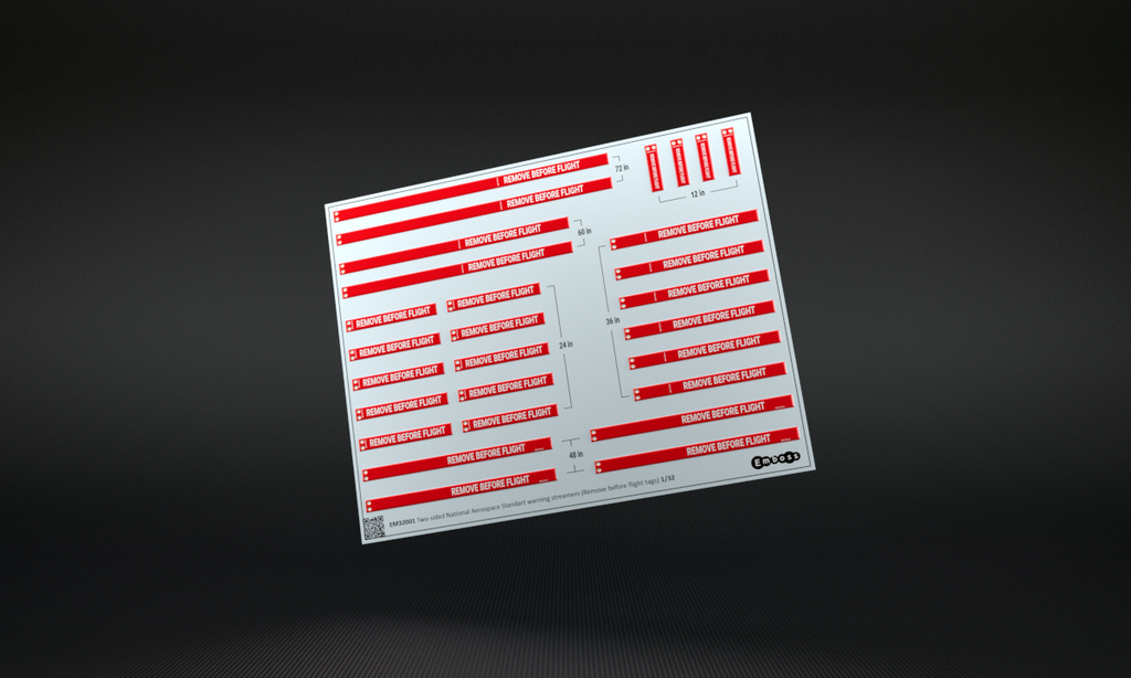 Two-sided National Aerospace Standart warning streamers (Remove before ...