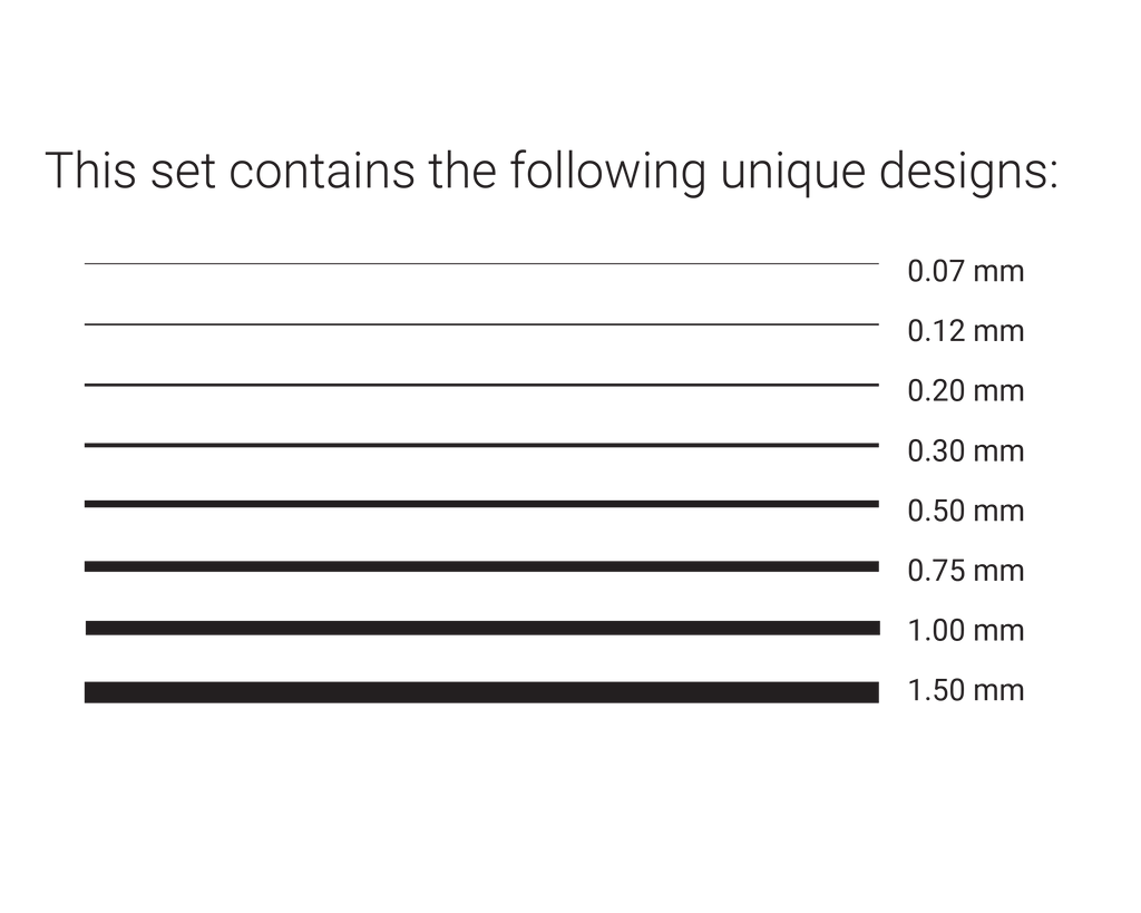 Universal Lines 0.07mm - 1.50mm (Aluminium) – HOBBYColours