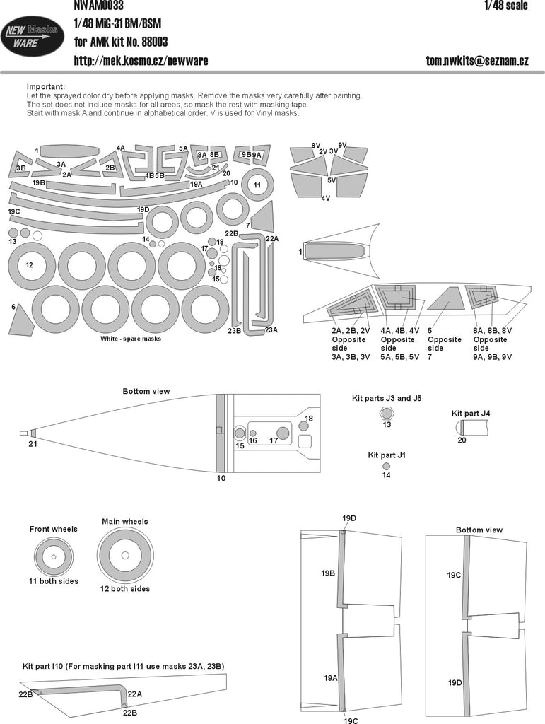 MiG-31 BM/BSM kabuki masks (1/48) – HOBBYColours
